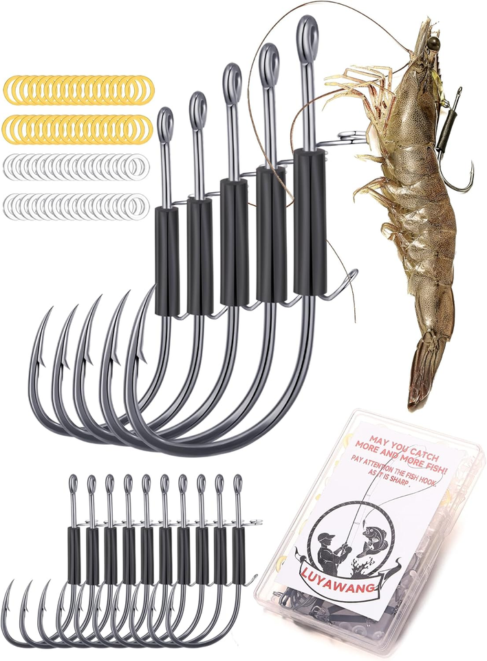 Live Shrimp Hooks, Saltwater Shrimp Walker Hook - Premium Carbon Steel ...