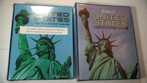 2 U. S. H. E. Harris Liberty Stamp Album binders with supplements 2011 ...