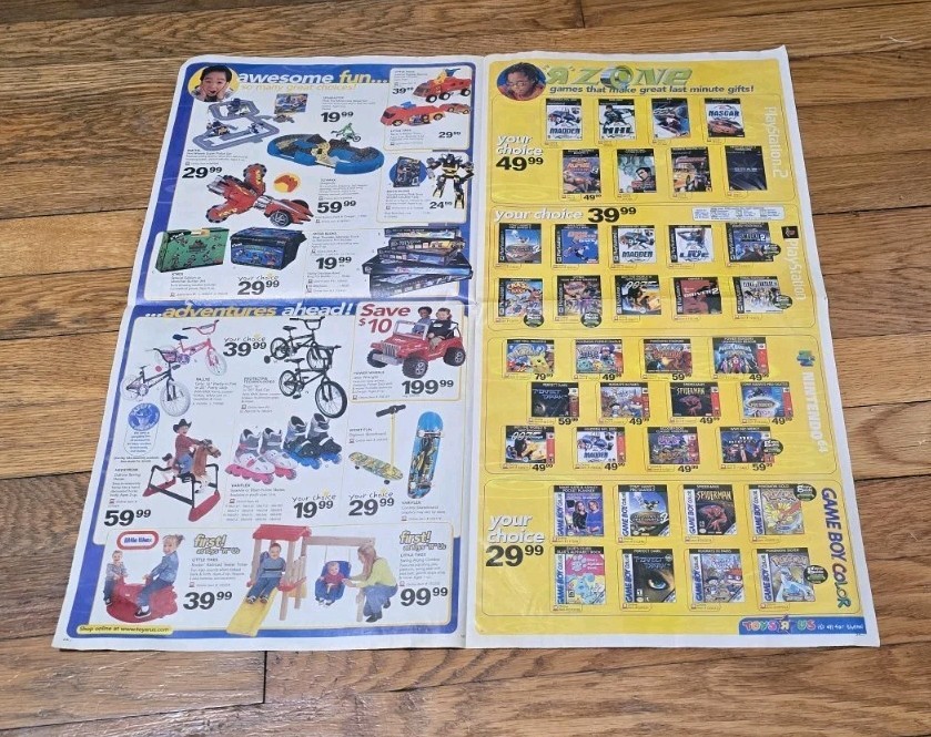 Toys R Us Ad Sale Sheet Flyer December 2000 - Nintendo Gameboy, N64 ...