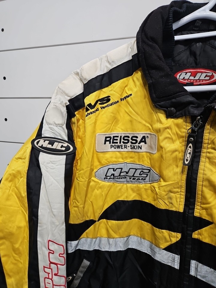 HJC AVS Snow Snowmobile Racing Cirotech Yellow Puffy Ski Jacket Coat ...
