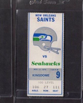 1976 Seattle Seahawks Ticket FIRST SEASON IN NFL vs SAINTS RARE 100 ...