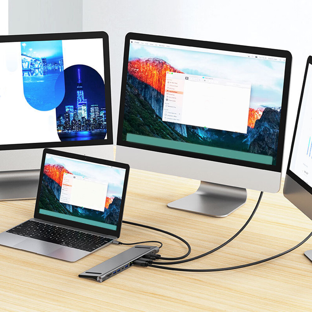 USB C Hub PD 100W USB 3.0/2.0 Ports Multiport Adapter for PC Laptop (12 ...