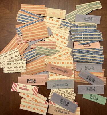 Vintage Old Coin Wrappers Lot Pennies Nickels Halves Half Dollars ...
