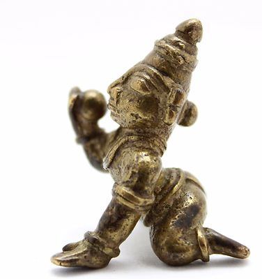 antique ca. 18th C bronze Hindu Deity crawling Balakrishna & Butterball ...