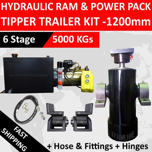 Tipper Trailer Kit- 1200 mm - Hydraulic Ram Cylinder with Hydraulic ...