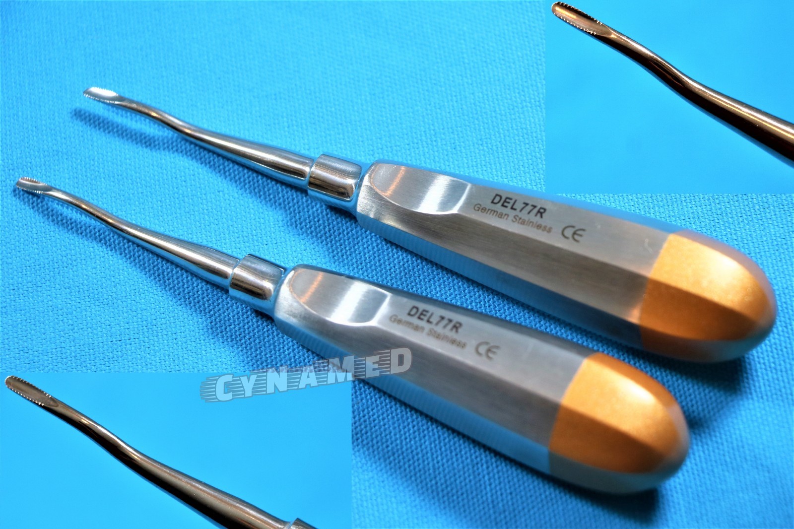 2 Dental Elevator Serrated No 77R E77R Light Handle Dental Instruments ...