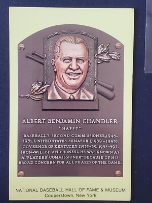 Cooperstown Hall of Fame BASEBALL 3.5x5.5" Plaque Postcard ALBERT HAPPY ...