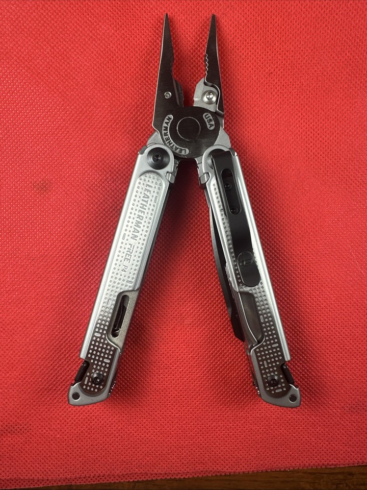 New Custom Black & Stainless Leatherman Free P4 w/ ARC Blade file Awl ...