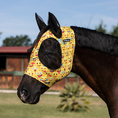 Masque Anti Mouches En Lycra Élastique Émoticon Fly Mask | eBay