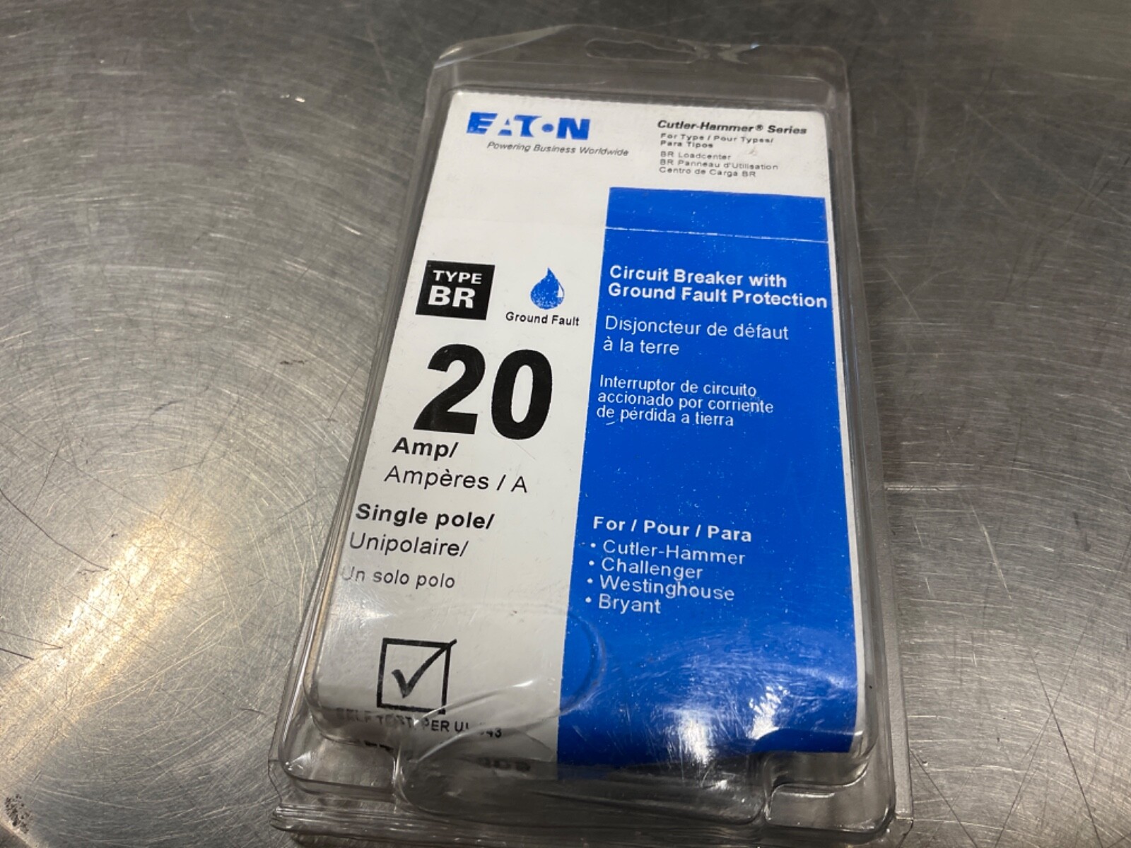 Eaton 20 Amp Single Pole Self Test Ground Fault Circuit Breaker ...