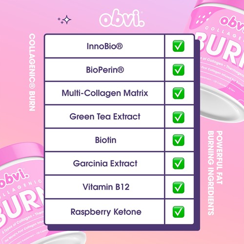 Obvi Collagenic Burn Weight Loss, Collagen Peptides Infused Thermogenic ...