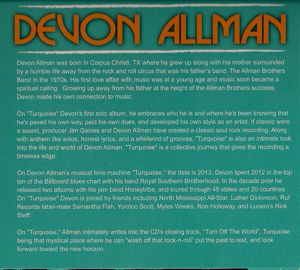 Turquoise by Allman, Devon (CD, 2013) for sale online | eBay