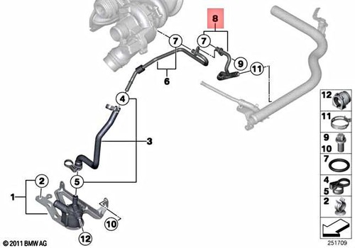 Genuine BMW F20 F20N F21 F21N Turbocharger Feed Inlet Pipe OEM ...