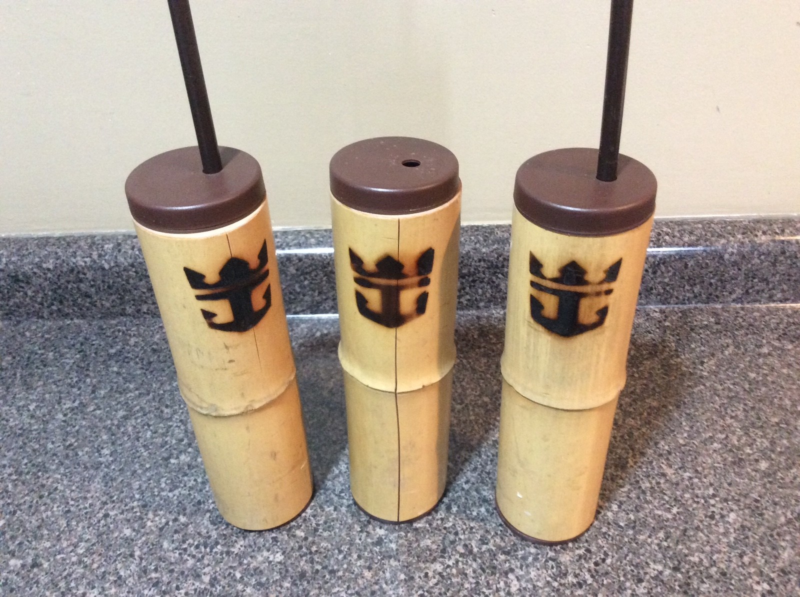 Lot of 3 Tiki Bamboo Sipper Mugs Cup & Straw Party Real Bamboo | eBay