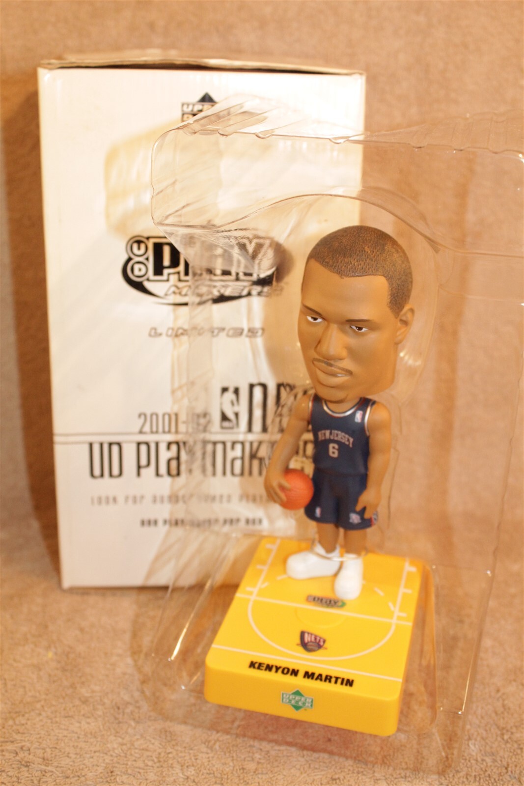 2001/02 UPPER DECK PLAYMAKERS BOBBLEHEAD NBA KENYON MARTIN BLUE 7 1/4 ...