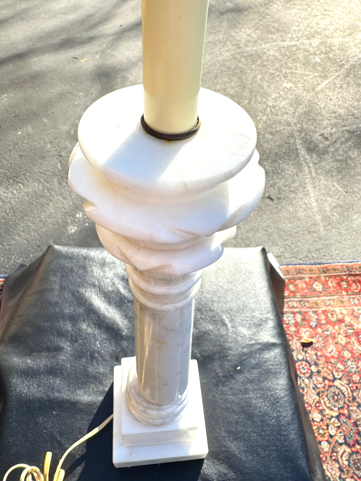 Mid Century Marble Alabaster Column Pillar Lamp Light Italy MCM 36 ...
