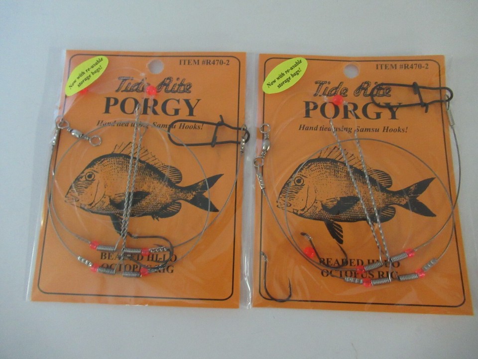 PORGY RIGS SCUP BEADED HI-LO OCTOPUS HOOK RIG TIDE RITE SALTWATER ...