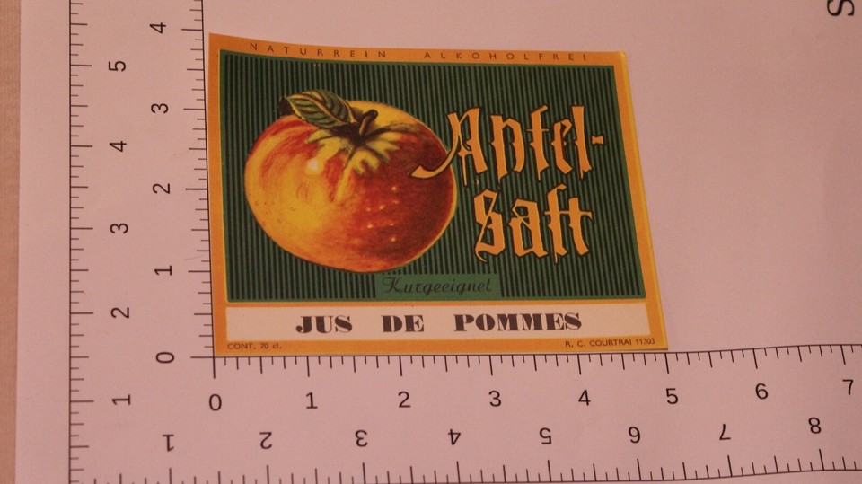 Vintage Jus De Pommes Antel Saft Label | eBay