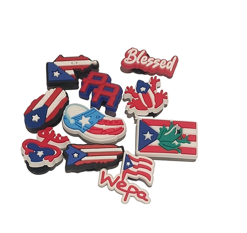 10 Pcs Puerto Rico Shoes Charms fits for Clog Sandals | eBay