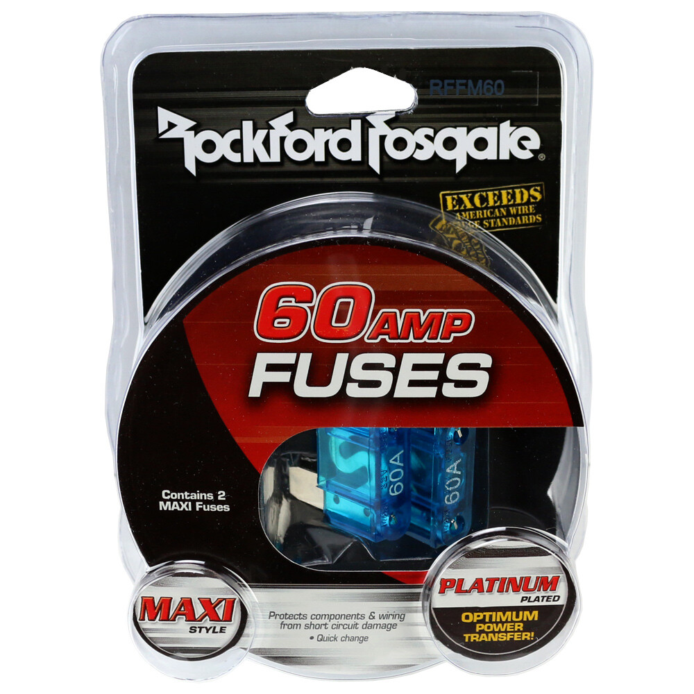 Rockford Fosgate RFFM60 Car Audio 60 Amp Maxi Platinum-Plated Fuse - 2 ...