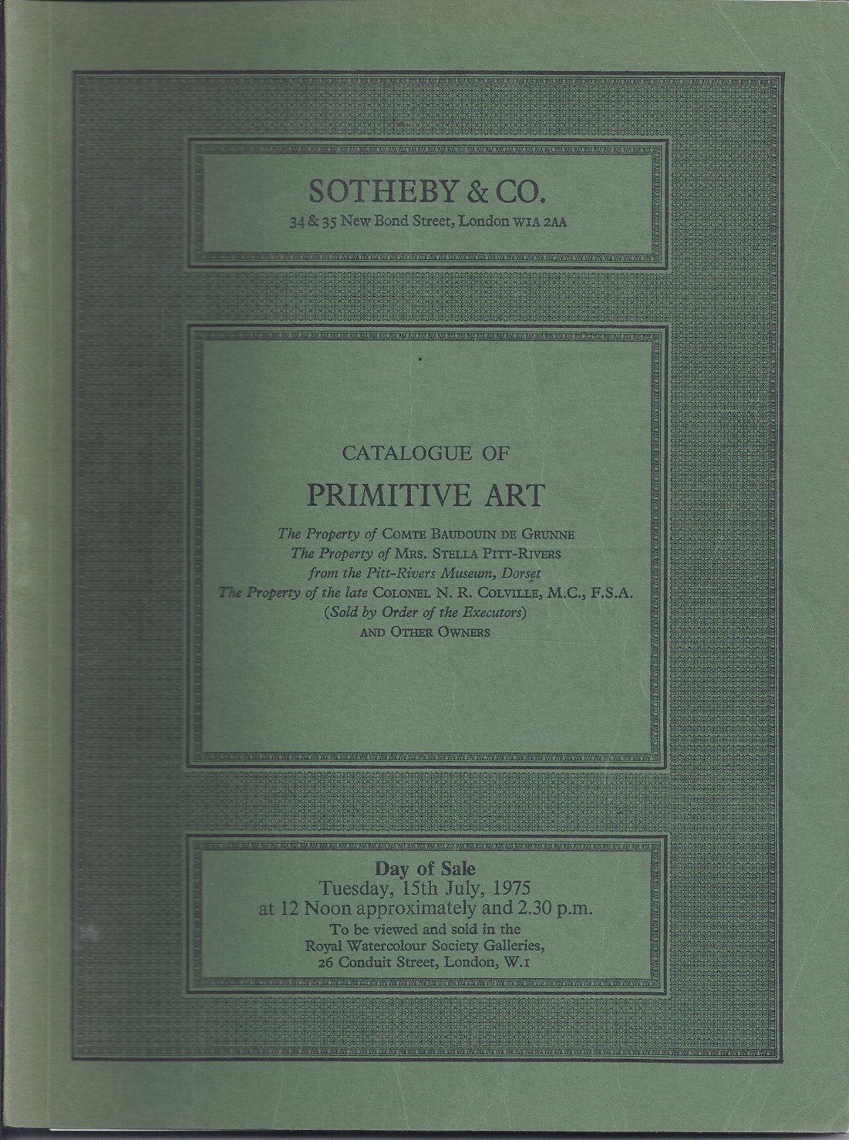 SOTHEBY’S PRE-COLUMBIAN AFRICAN OCEANIC ESKIMO AMER INDIAN Pitt Rivers ...