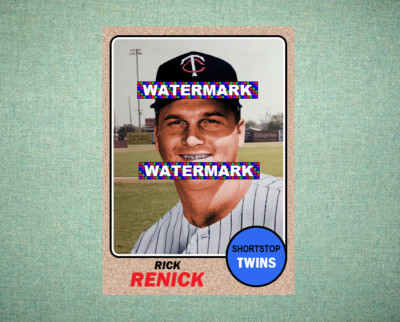 Rick Renick Minnesota Twins 1968 Style Custom Baseball Art Card | eBay