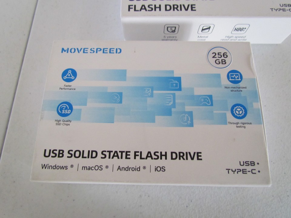 2 MOVESPEED Solid State Flash Drive USB High Speed Type C - 128 / 256 ...