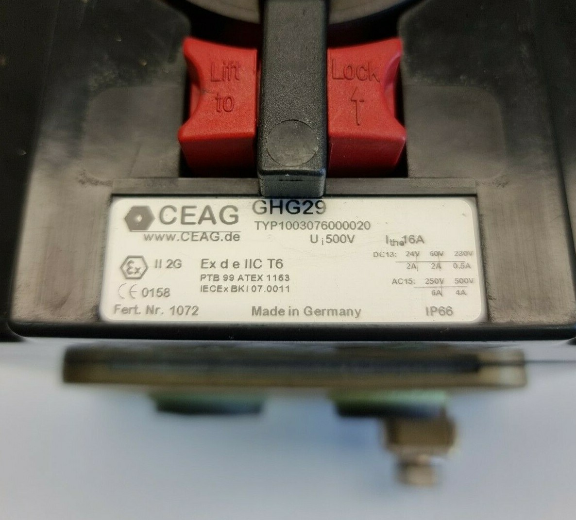 Ceag GHG 293 Control Unit W/ Ammeter - GHG2934037-0021 - 6A Atex Switch ...