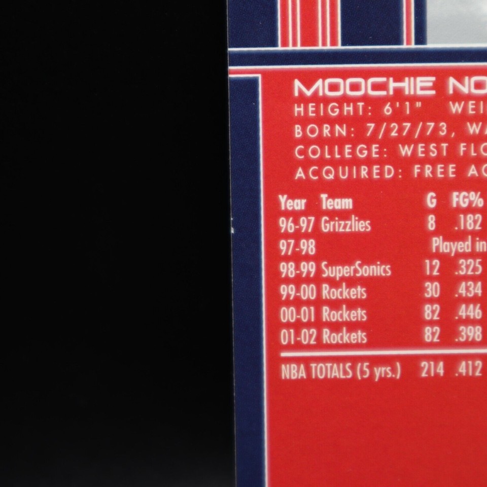 2002 Fleer #55 Moochie Norris Huston Very Good Rockets NBA Basketball ...