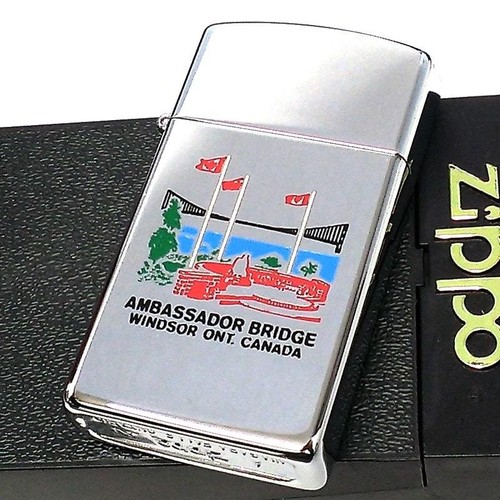 ZIPPO lighter slim Canada made Ambassador Bridge 1995 Model Ontario | eBay