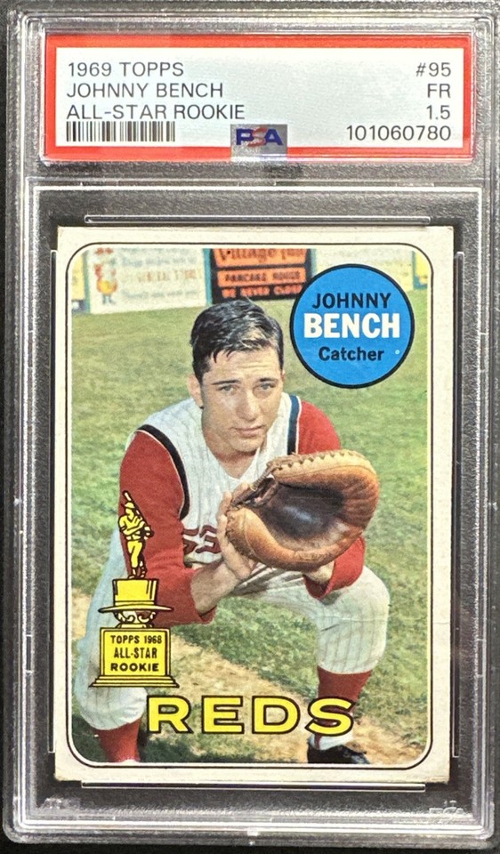 1969 Topps Baseball 95 Johnny Bench HOF All-Star Rookie PSA 1.5 Reds ...