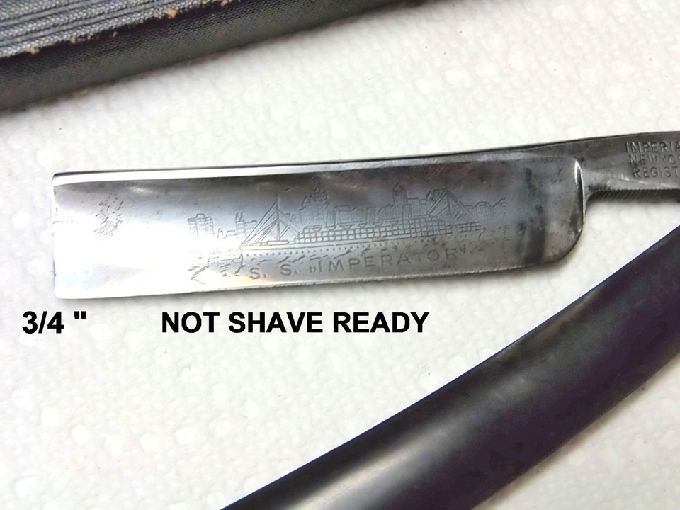 IMPERIAL RAZOR CO. Straight Razor, SS IMPERATOR GERMANY BLACK PLASTIC ...