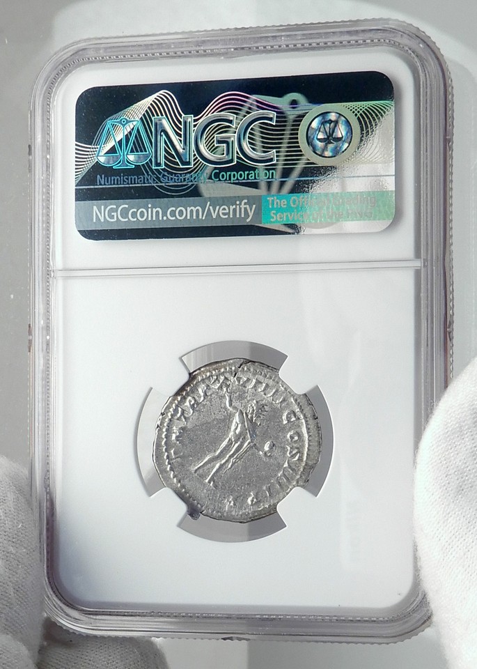 CARACALLA Authentic Ancient 216AD Rome Silver Roman Coin SOL SUN NGC ...