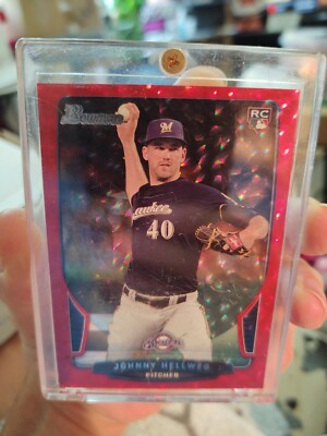 🔥2013 BOWMAN Johnny HELLWEG RC Red Ice/25 MILWAUKEE Brewers NASHVILLE ...
