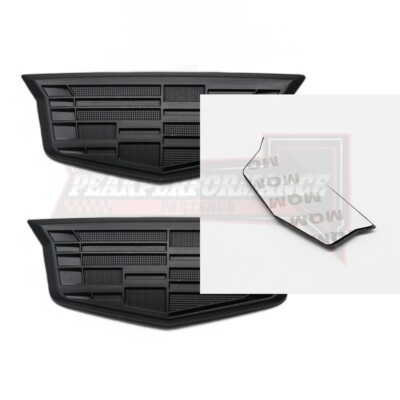2pcs All Black Emblem Badge Stickers For Escalade CTS STS DTS SRX XLR ...