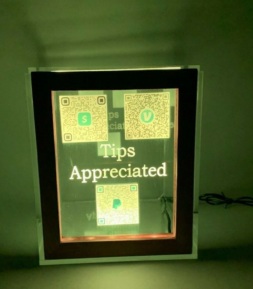 Personalized Tip Box Lights Up LED Custom Logo Jar Scan Your Own Codes ...