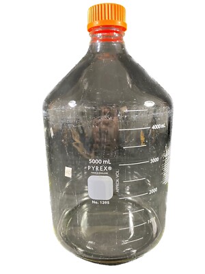 PYREX 5000mL Graduated Media Storage Bottle With GL-45 Cap No Pour Ring ...