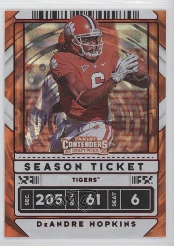2020 Panini Contenders Draft Picks Red Zone Ticket /20 DeAndre Hopkins ...