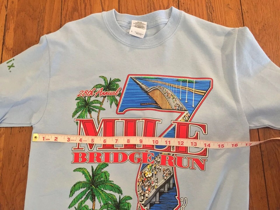 2009 7 Mile Bridge Run Tee Shirt Adult Small Marathon Florida Keys Race ...
