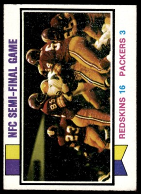 1973 TOPPS NFC SEMI-FINAL GAME PO WASHINGTON REDSKINS/GREEN BAY PACKERS ...