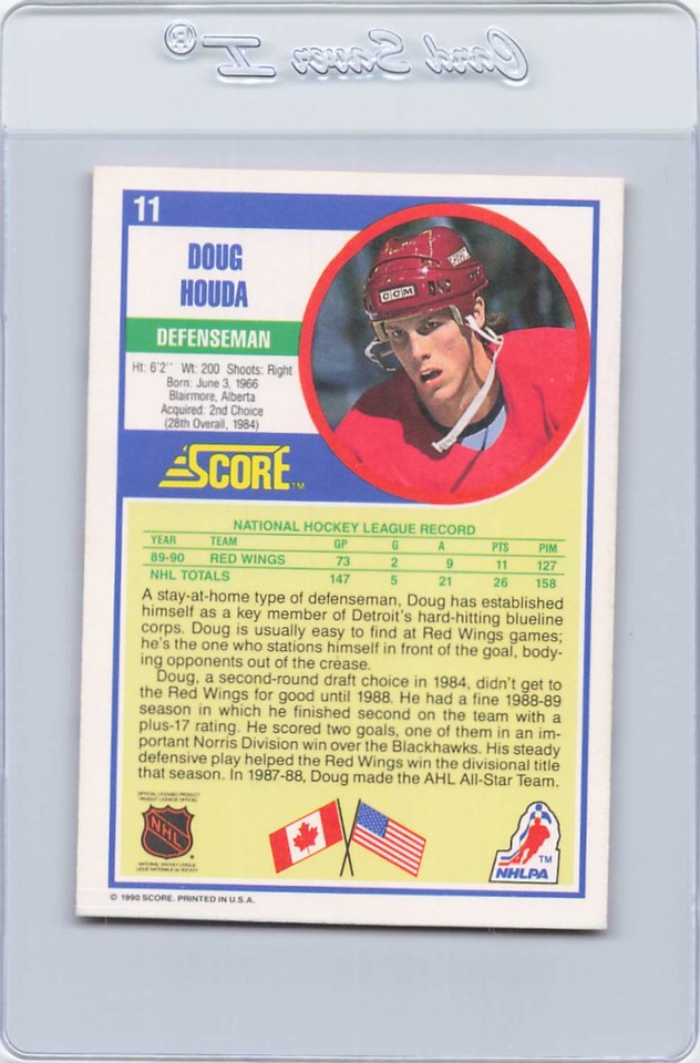 1990/91 Score #11 Doug Houda Red Wings Signed Auto *J6743 | eBay