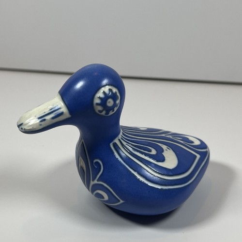 Vintage Signed Pablo Zabal Chile Blue Zoo Bird Duck figurine Original ...