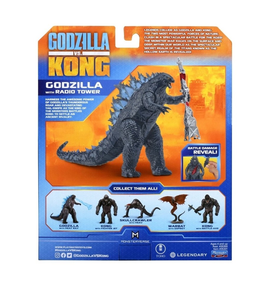 Godzilla Vs Kong GODZILLA WTH RADIO TOWER 6" Action Figure Battle ...