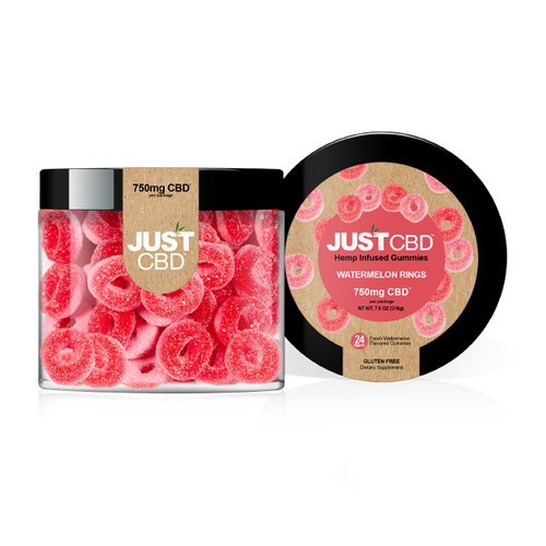 CBD Gummy Edible - Just CBD Watermelon Gummies 250 - 3000mg Cannabidiol ...