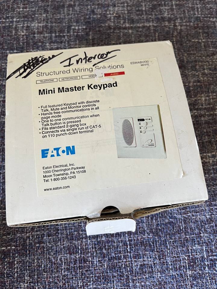 Eaton Structured Wiring Solutions Mini Master Keypad (ESWABI200) White ...