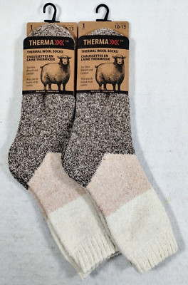 2 Pair Therma XXX Thermal Wool Socks, Soft Wool, Size 10-13 Extra Warm ...