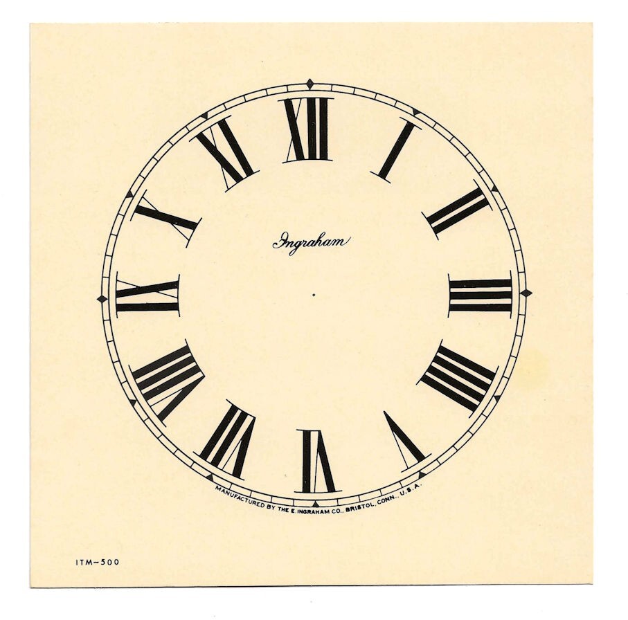 Vintage Replacement Clock Faces Paper Card Stock Matte Cream 10 ...