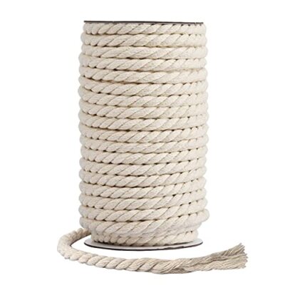 Macrame Cord - Natural Unbleached Macrame Rope - 4 Strand 8mm x 20 ...