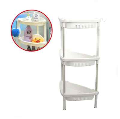 New 3Layers Corner Shelf Stand Shampoo Storage Rack for Bathroom(White ...