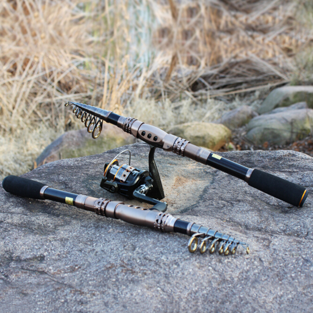 Great Telescopic Fishing Rod Spinning Fish Hand Tackle Sea Carbon Fiber ...